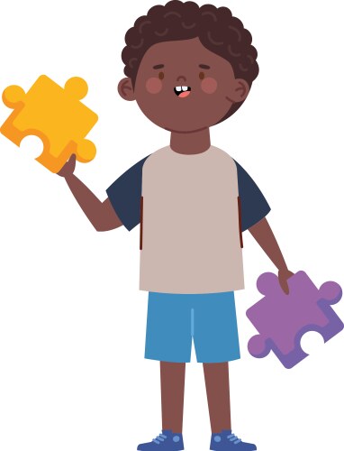 Autism boy thoughtful Royalty Free Vector Image