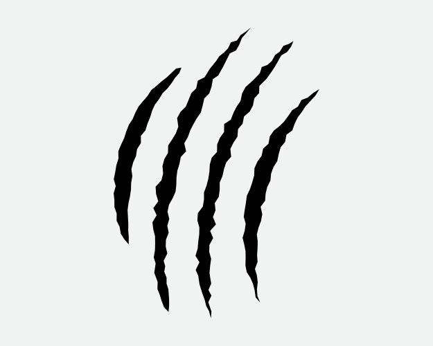 Claws scratches animal monster mark design Vector Image
