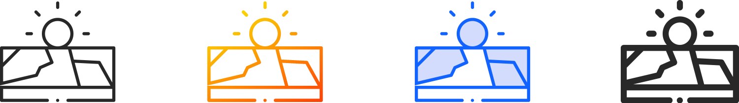 Diving iconthin linear gradient blue stroke Vector Image