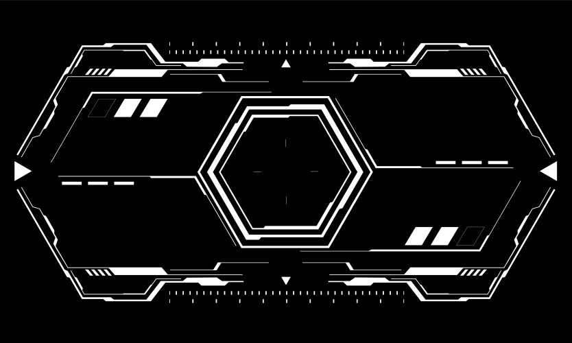 Hud sci-fi interface screen view white circular Vector Image