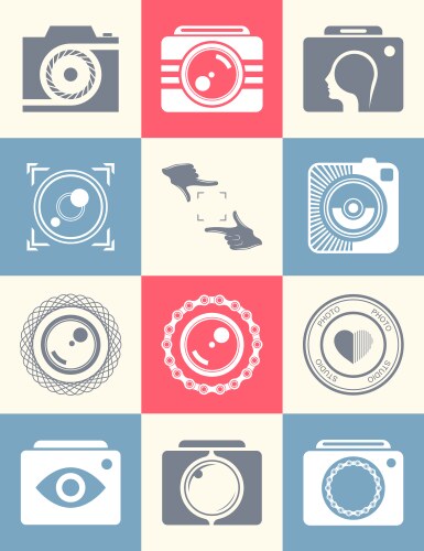 Set of icons and logos photo Royalty Free Vector Image