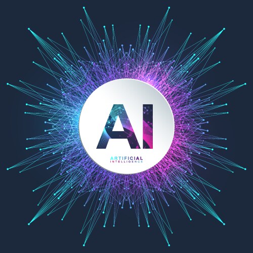 Abstract artificial intelligence on atomic Vector Image