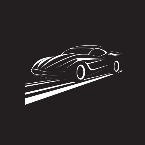 Modern racing lines car logo emblem dynamic Vector Image