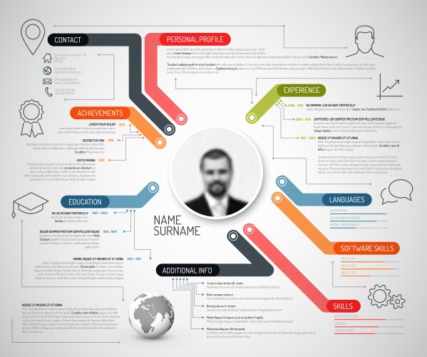 Original creative cv resume template Royalty Free Vector