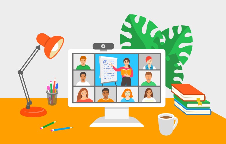 Distance learning concept Royalty Free Vector Image