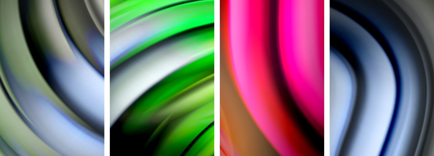 A set of four colorful swirls on white Royalty Free Vector