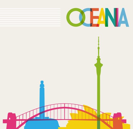 Australia cityscape with landmarks Royalty Free Vector Image