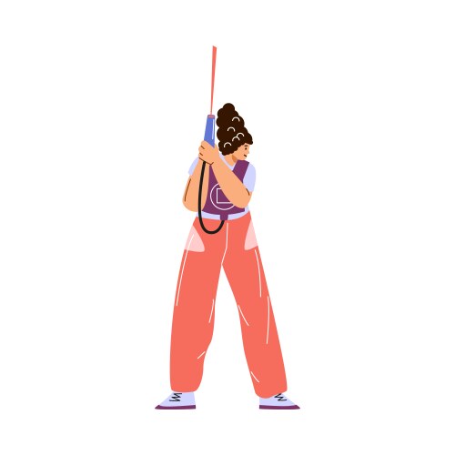 Laser tag scene a young man takes aim Royalty Free Vector