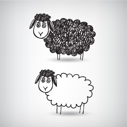 Sheep and two lamb Royalty Free Vector Image - VectorStock