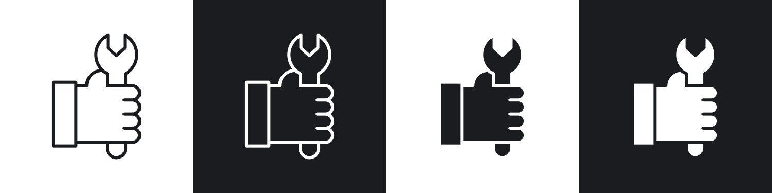 Spanner in hand icon – Royalty-Free Vector | VectorStock