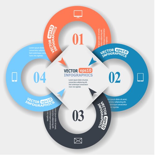 Modern paper infographics in a pie chart for web Vector Image