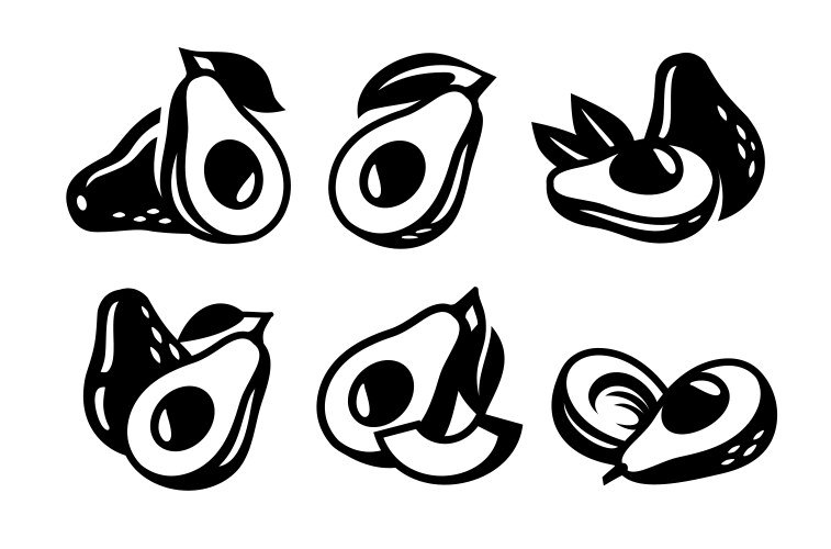 Avocado Black White Vector Images (over 12,000)