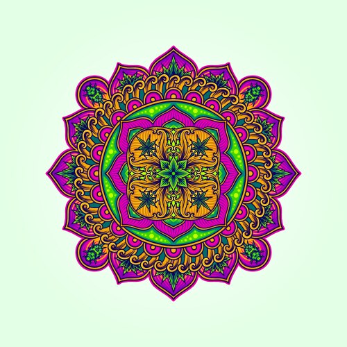 Mandala leaf cannabis eyes Royalty Free Vector Image