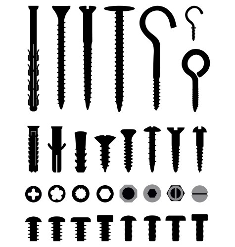 Banner with bolts nuts nails Royalty Free Vector Image