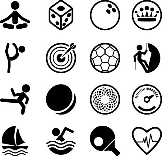 Play sport balls logo icon isolated objects set Vector Image