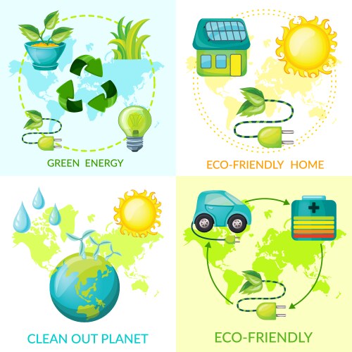 Eco cartoon infographic template Royalty Free Vector Image