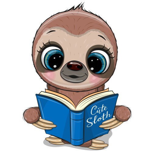 Sloth Reading Books Vector Images (93)