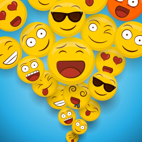 Fun smiley face cartoon icon splash background Vector Image