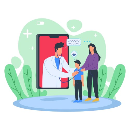 Medical doctor visiting patient Royalty Free Vector Image