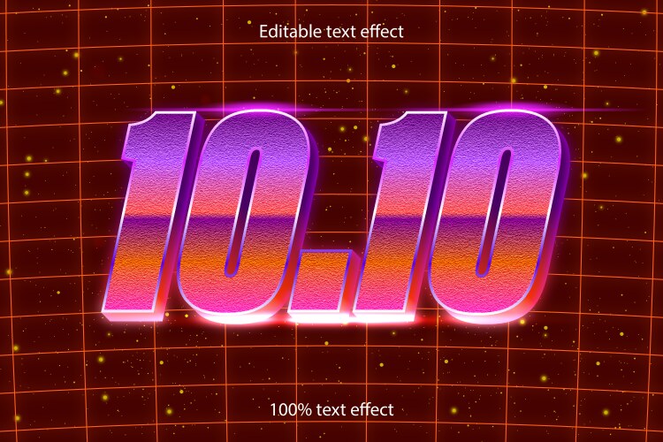 1010 editable text effect retro style Royalty Free Vector