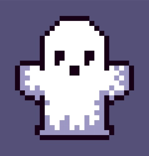 Halloween ghost in pixel art Royalty Free Vector Image