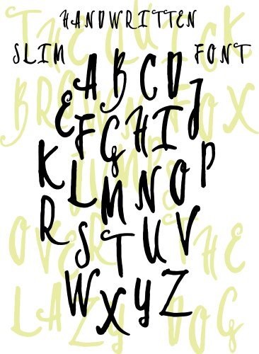 Handwritten letters font type Royalty Free Vector Image