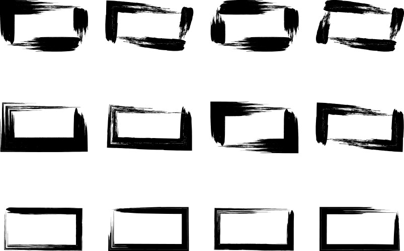 Horizontal rectangle shape grunge brush Royalty Free Vector