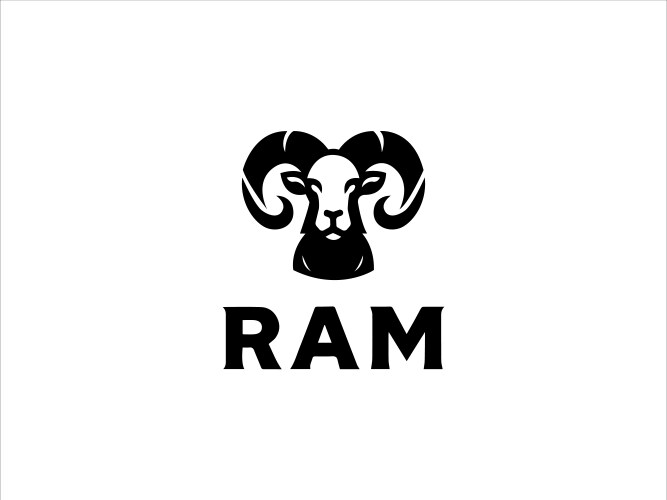 Ram logo design Royalty Free Vector Image - VectorStock
