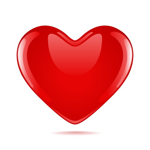 Red glossy heart Royalty Free Vector Image - VectorStock