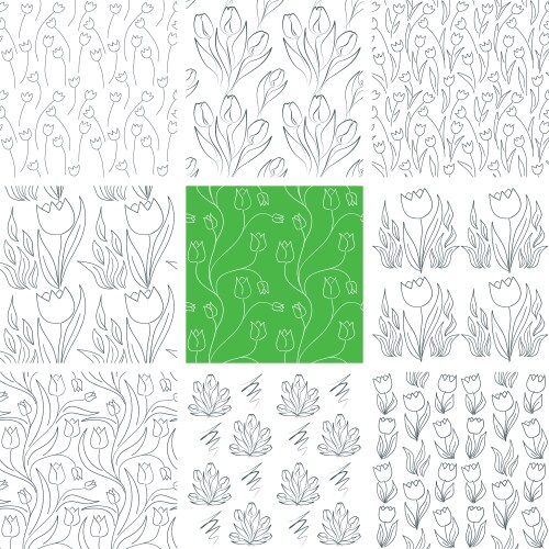 Delft blue tulips Royalty Free Vector Image - VectorStock