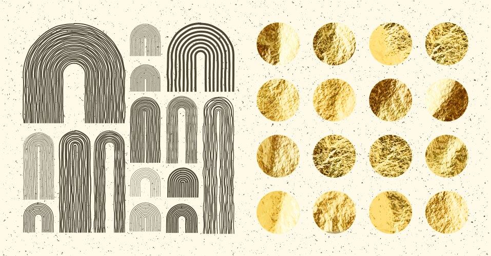 Mid century arch elements modern geometric shapes Vector Image