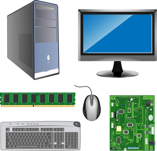Computer parts Royalty Free Vector Image - VectorStock