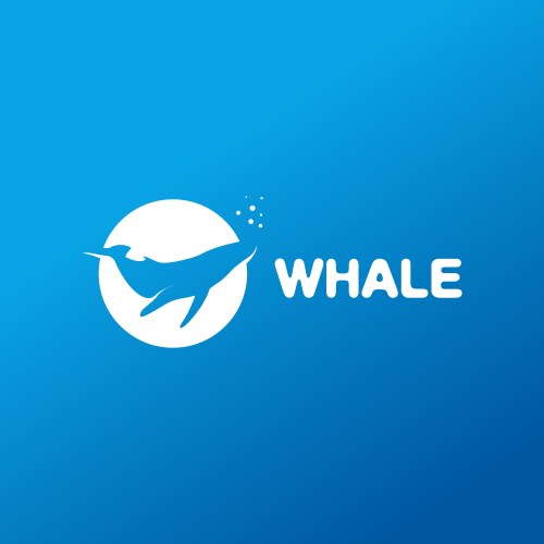 Minimalist whale tale logo designs Royalty Free Vector Image