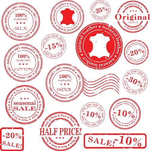 Set of postmarks and stamps Royalty Free Vector Image