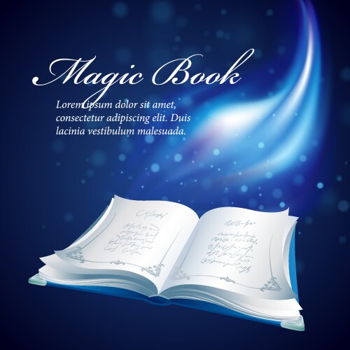 Magic book realistic image Royalty Free Vector Image