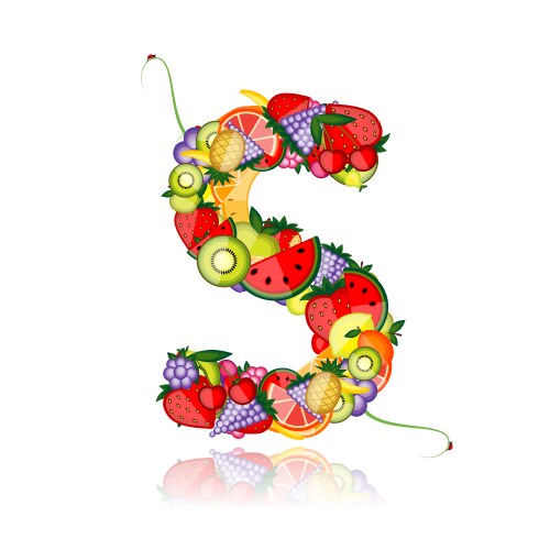 Fruit letter for your design Royalty Free Vector Image