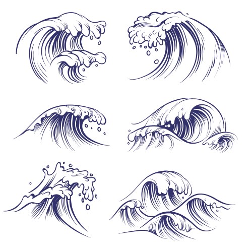 Ocean Wave Line Drawing Vector Images (over 11,000)