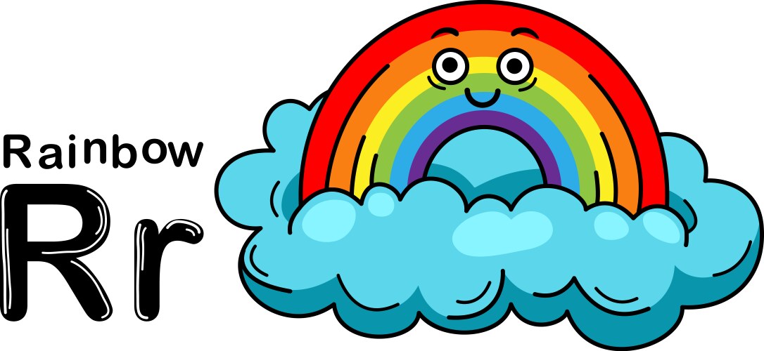 Alphabet letter r education vocabulary Royalty Free Vector