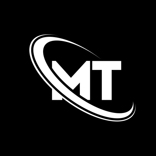 Mt logo monogram isolated with circle shape Vector Image