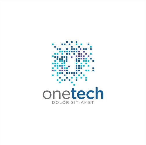 1 tech logo one logoone digital Royalty Free Vector Image