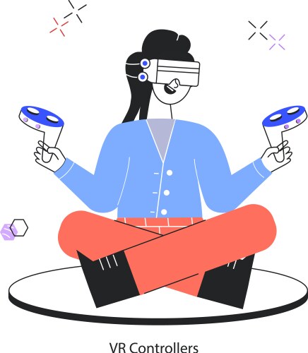 Latest collection of ar and vr linear mini Vector Image