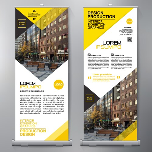 Business roll up standee design banner template Vector Image