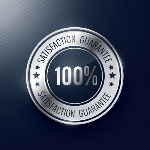 100 percent satisfaction guarantee Royalty Free Vector Image