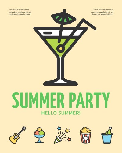 Different events party concept placard poster Vector Image