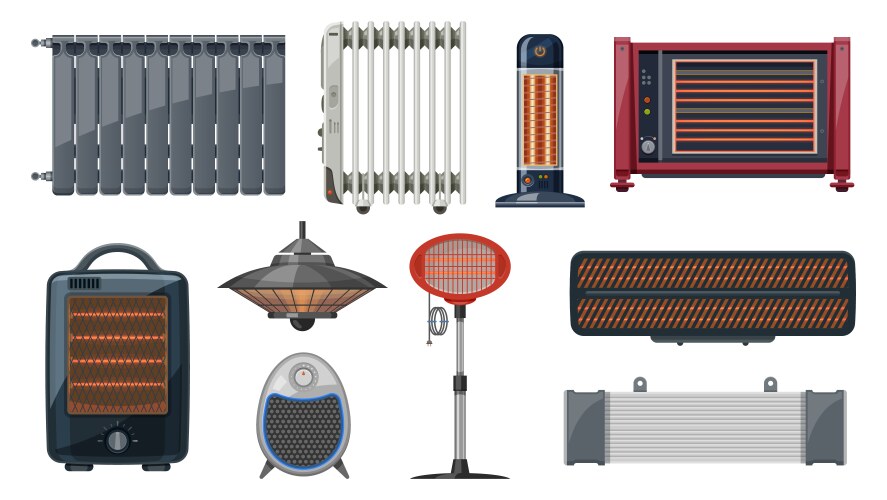 Heaters flat Royalty Free Vector Image - VectorStock