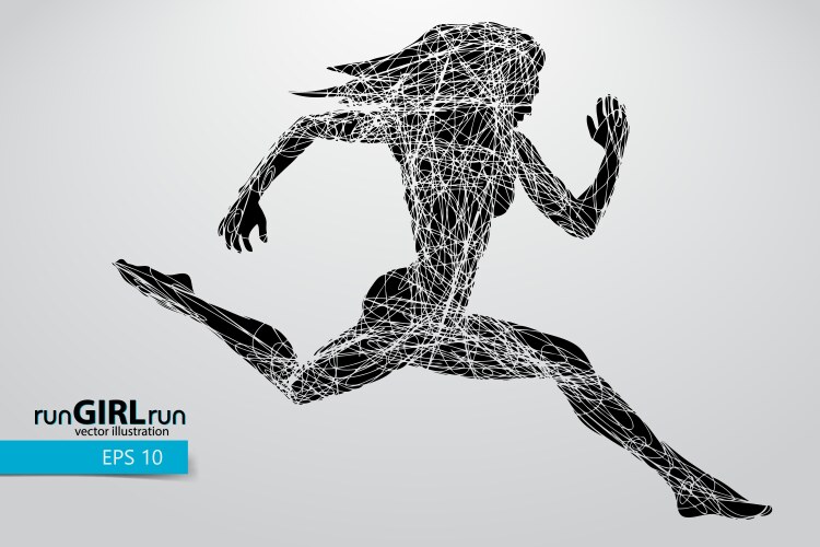 Silhouette of a running female Royalty Free Vector Image