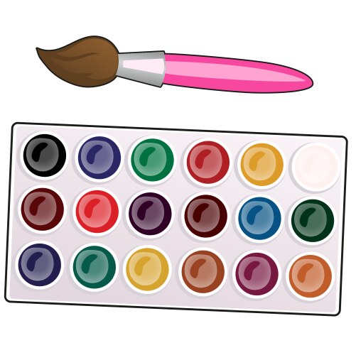 Artist palette with paints clip art cartoon Vector Image
