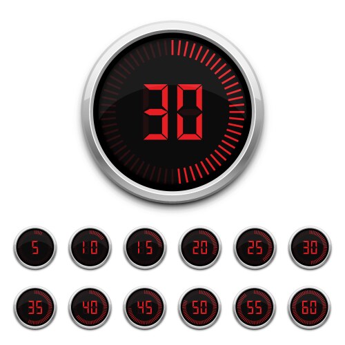 Digital countdown timer Royalty Free Vector Image
