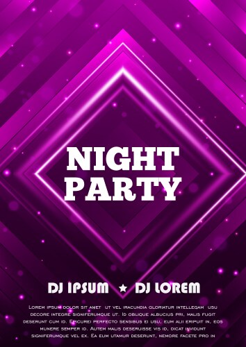 Night Party Flyer Template – Royalty-Free Vector | VectorStock
