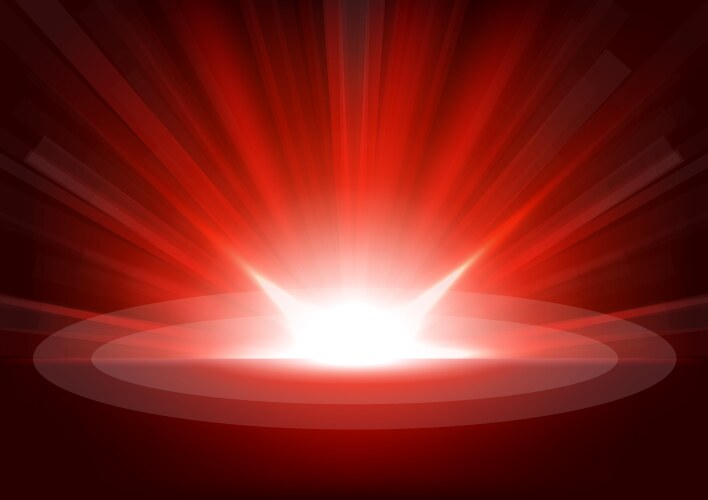 Red rays rising on bright background Royalty Free Vector